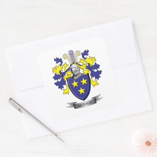 Murray Coat of Arms Square Sticker | Zazzle