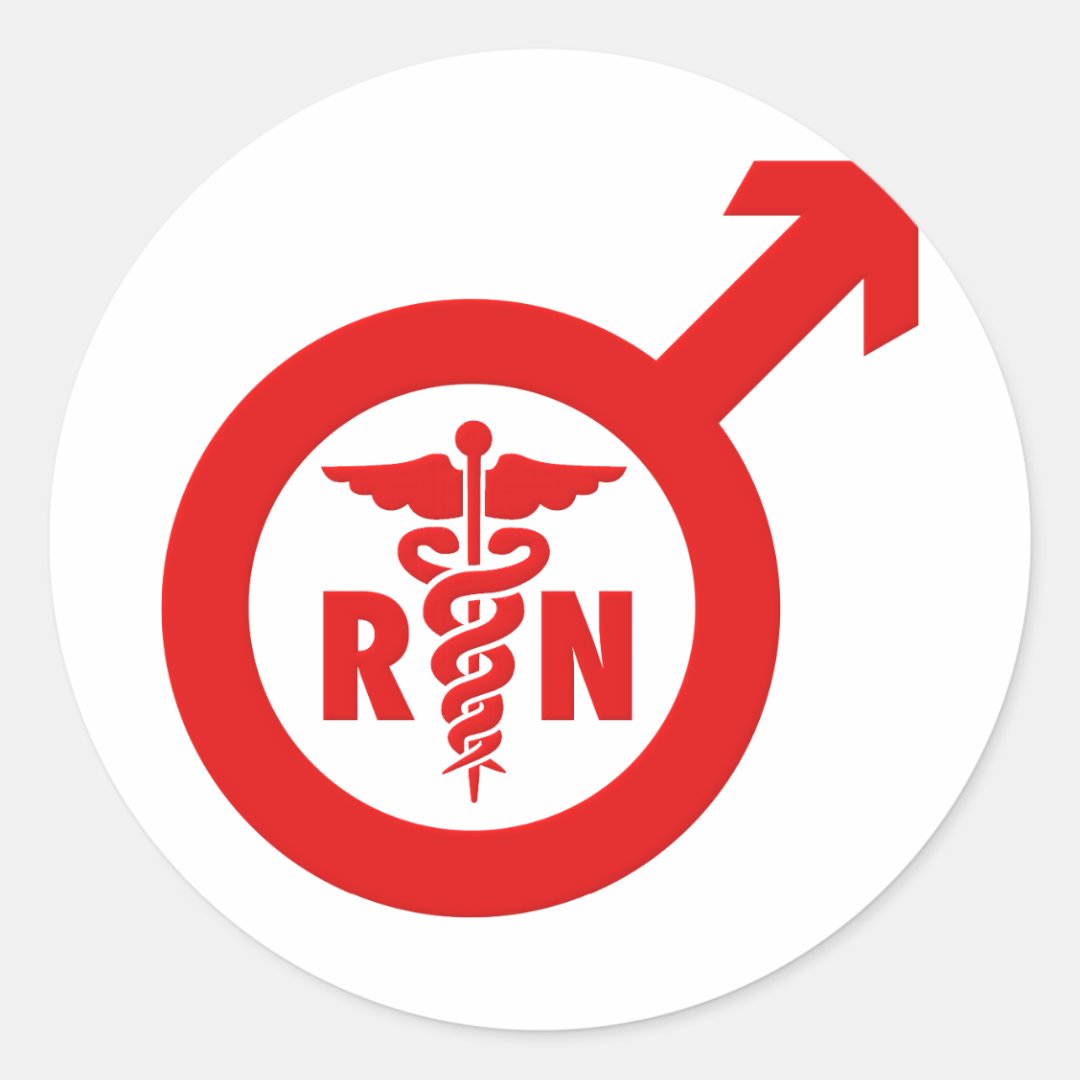Murse Male Nurse Symbol Classic Round Sticker | Zazzle