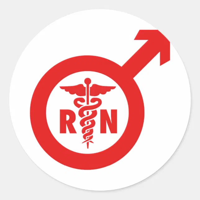 Murse Male Nurse Symbol Classic Round Sticker | Zazzle