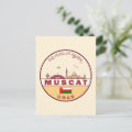 Muscat Oman City Skyline Emblem Postcard | Zazzle