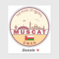 Muscat Oman City Skyline Emblem Sticker | Zazzle