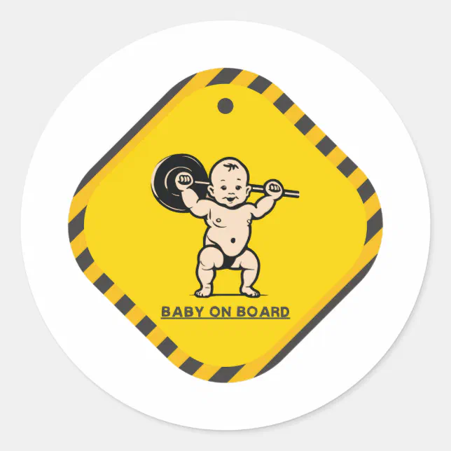Muscle Baby On Board Sticker - Fun and Functional | Zazzle