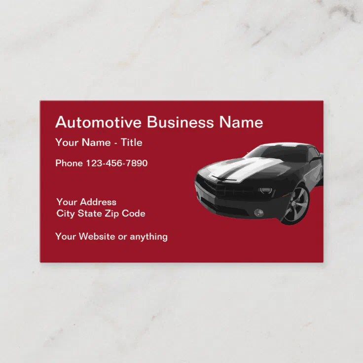 Muscle Car Automotive Template Business Card | Zazzle