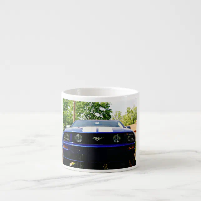Muscle car Blue Espresso Mug | Zazzle