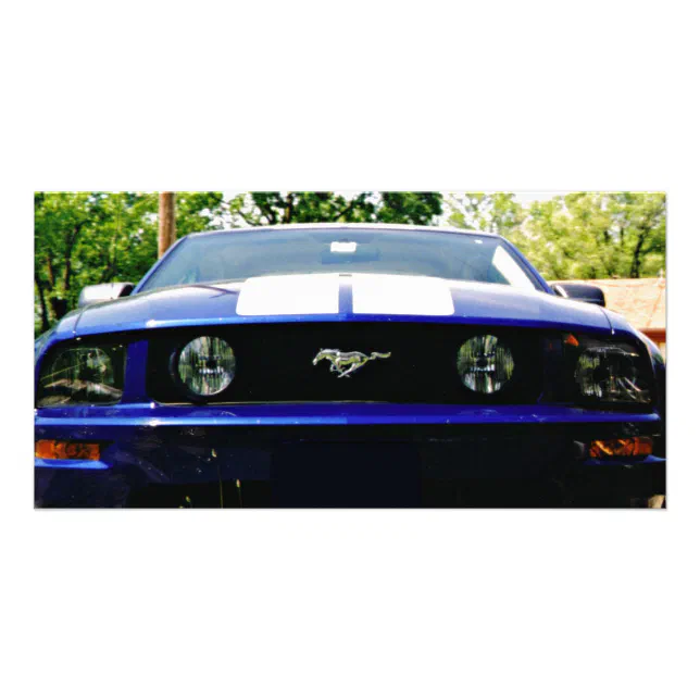 Muscle car- blue Photo Card | Zazzle