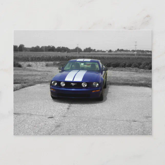 Muscle car Blue Postcard | Zazzle