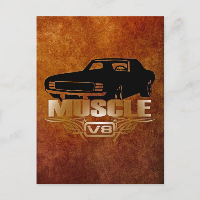Muscle Car V8 Postcard | Zazzle