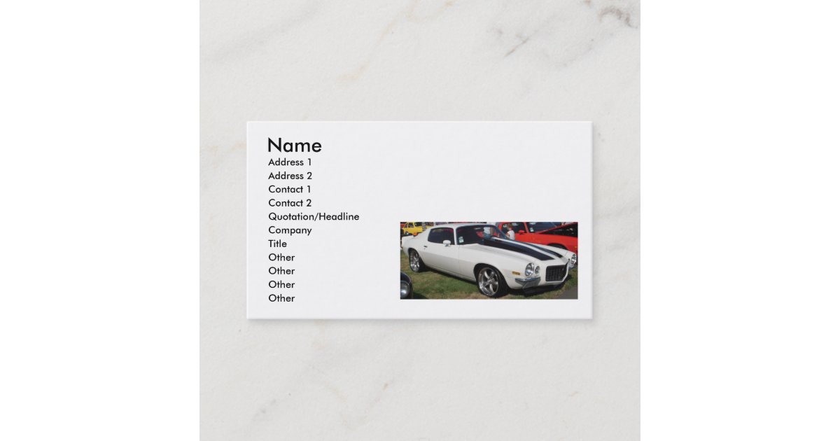 Muscle Cars Business Card | Zazzle