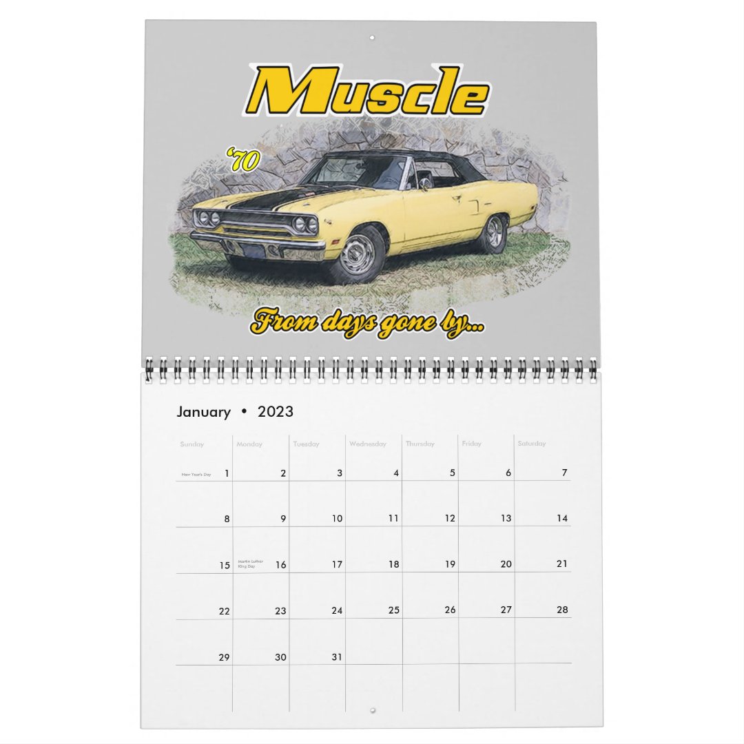Muscle Cars From the Past Calender Calendar | Zazzle