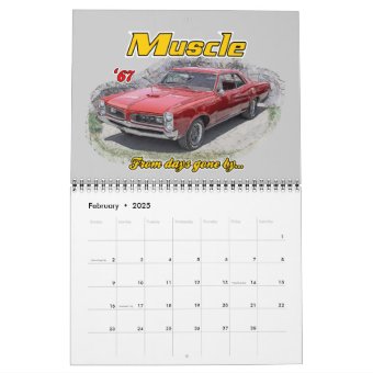 Muscle Cars From the Past Calender Calendar | Zazzle