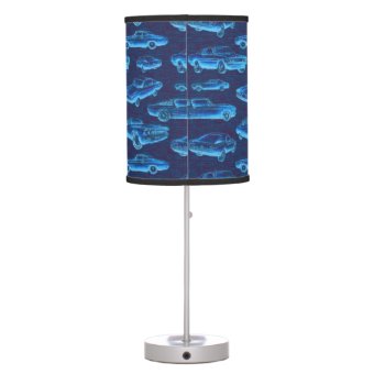 Muscle Cars Lamp - Blue Glow | Zazzle