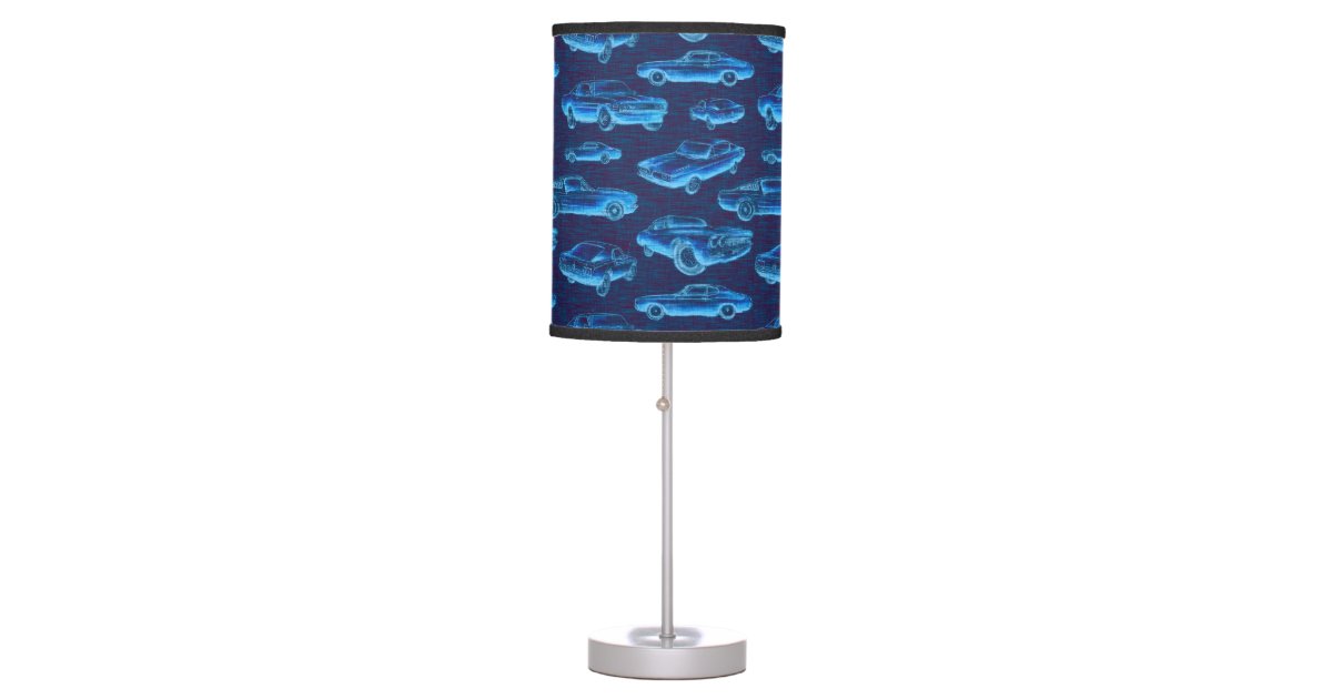 Muscle Cars Lamp - Blue Glow | Zazzle