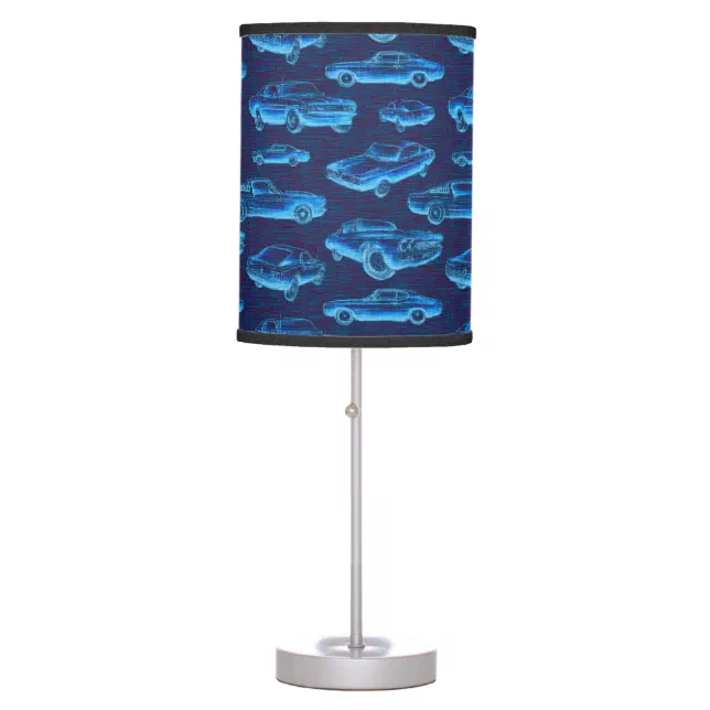 Muscle Cars Lamp - Blue Glow | Zazzle