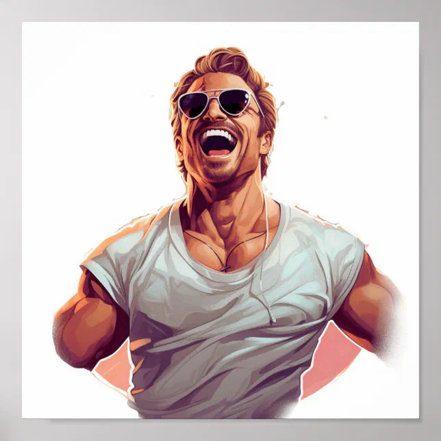 Muscle Man Poster | Zazzle
