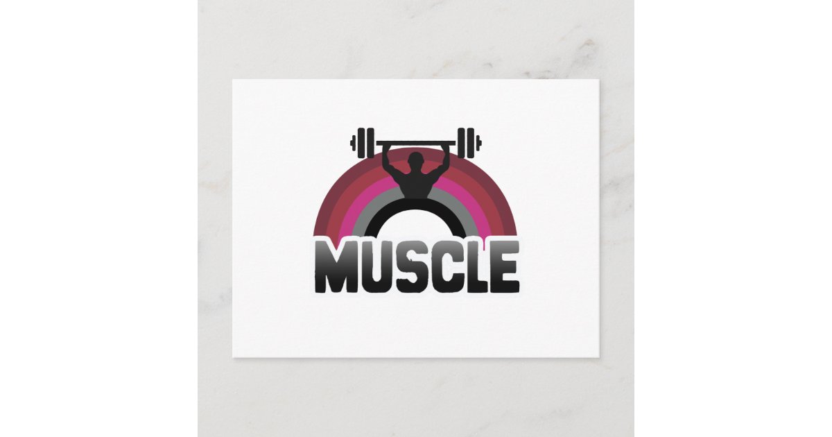 MUSCLE PRIDE RAINBOW POSTCARD | Zazzle