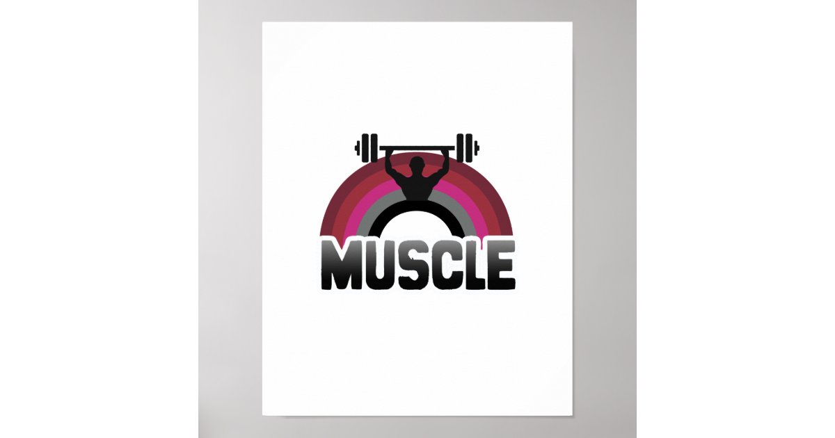 MUSCLE PRIDE RAINBOW POSTER | Zazzle