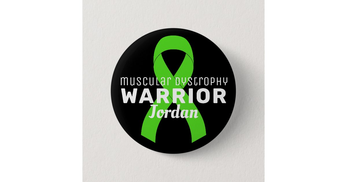 Muscular Dystrophy Ribbon Black Button | Zazzle