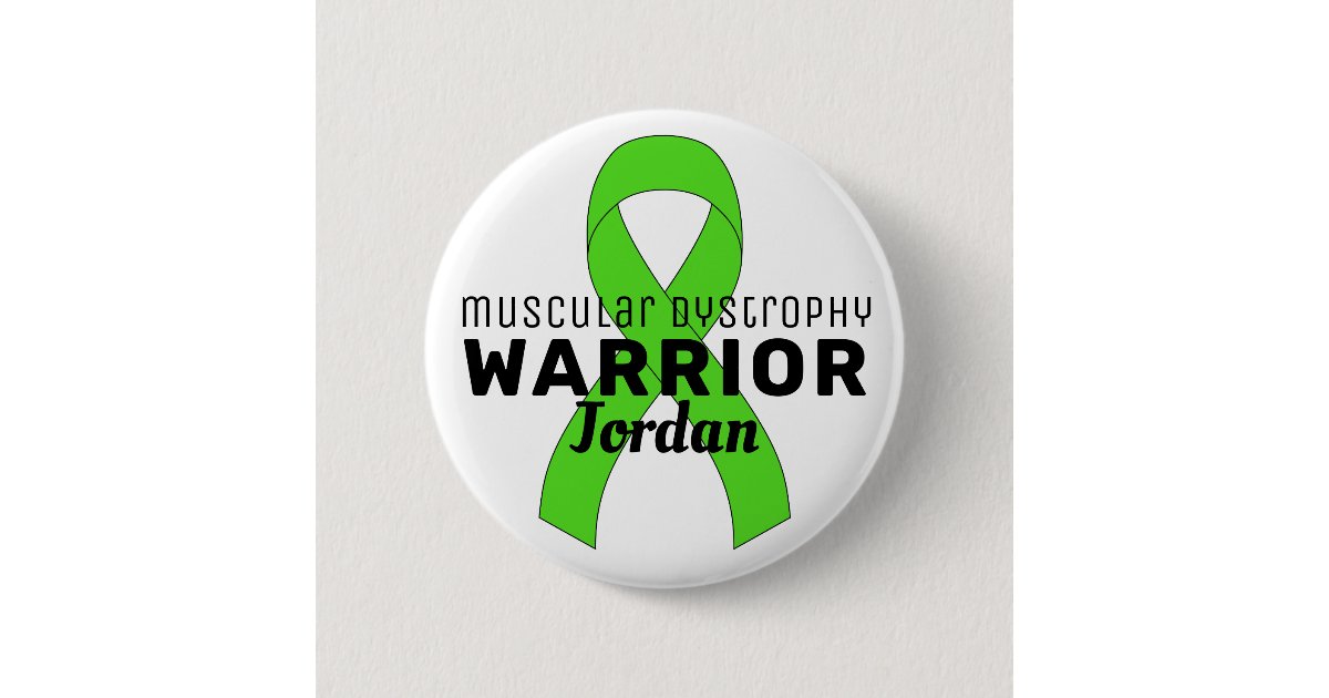 Muscular Dystrophy Ribbon White Button | Zazzle