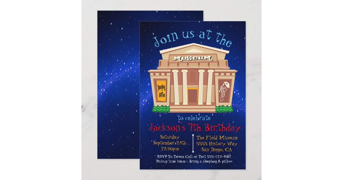 Museum Birthday Party Invitation | Zazzle