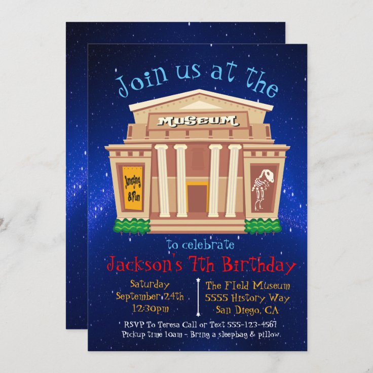 Museum Birthday Party Invitation | Zazzle