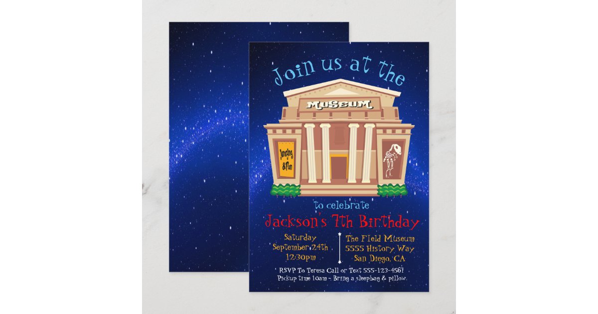 Museum Birthday Party Invitation | Zazzle