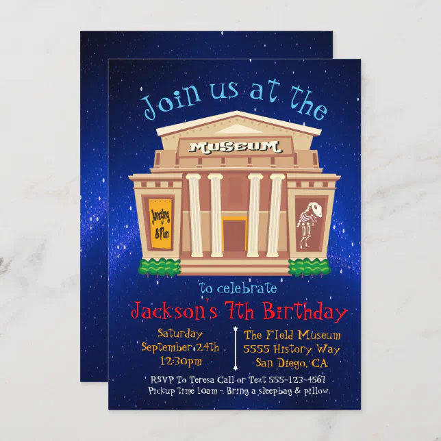 Museum Birthday Party Invitation | Zazzle