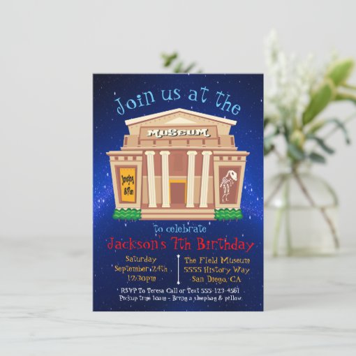 Museum Birthday Party Invitation | Zazzle