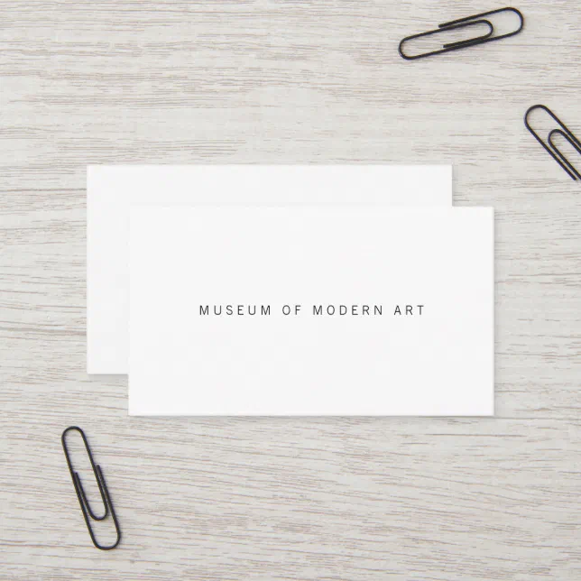 Museum Minimal Center Front and Back Two Business Card | Zazzle