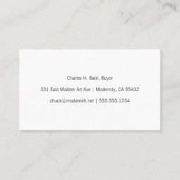 Museum Minimal Center Front and Back Two Business Card | Zazzle