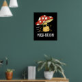 Mush-vroom Funny Fast Mushroom Pun Dark BG Poster | Zazzle