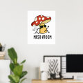 Mush-vroom Funny Fast Mushroom Pun Poster | Zazzle