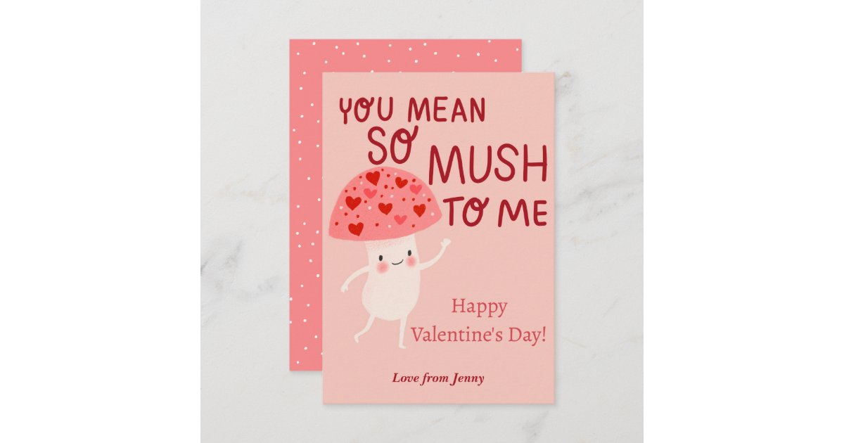 Mushroom Classroom Valentine Note Card | Zazzle