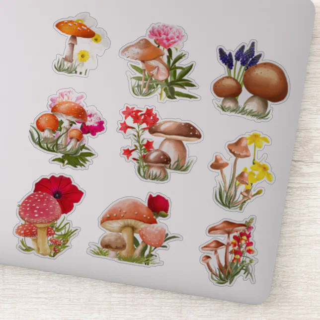 Mushroom Custom-Cut Vinyl Sticker | Zazzle