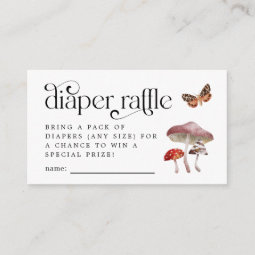Mushroom Diaper Raffle Ticket Enclosure Card | Zazzle