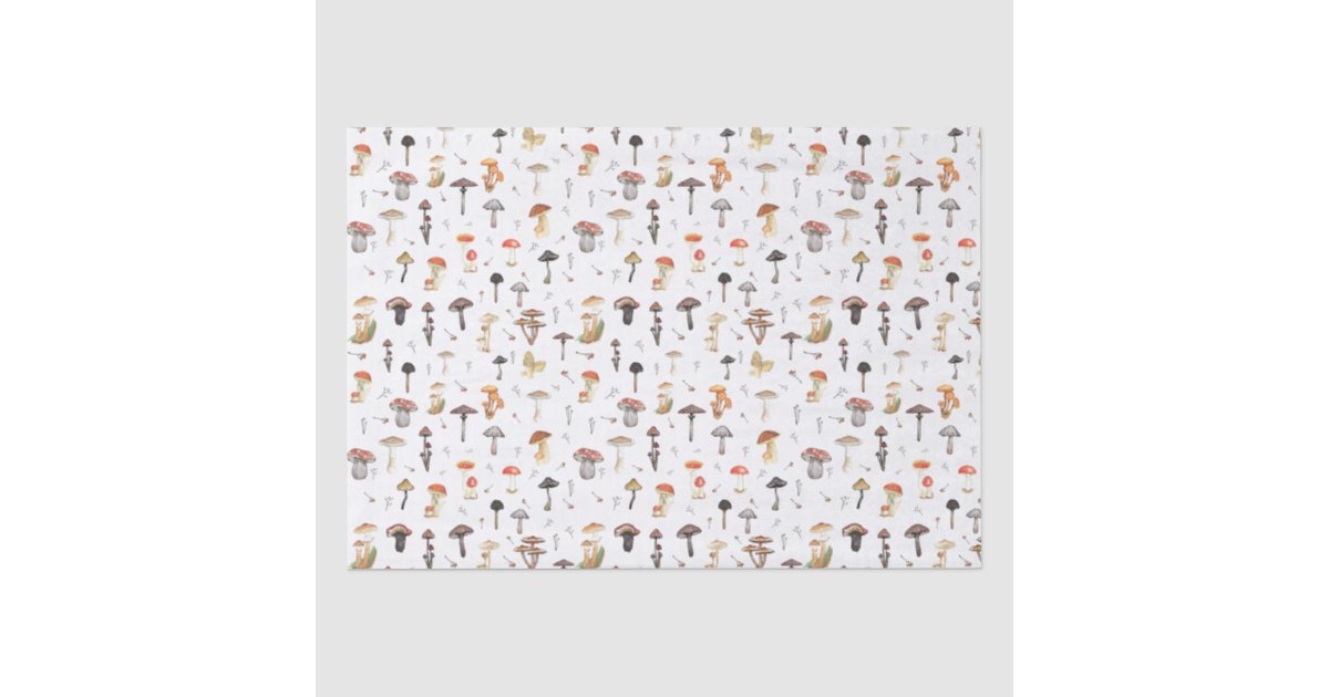 Mushroom Pattern Tissue Paper | Zazzle