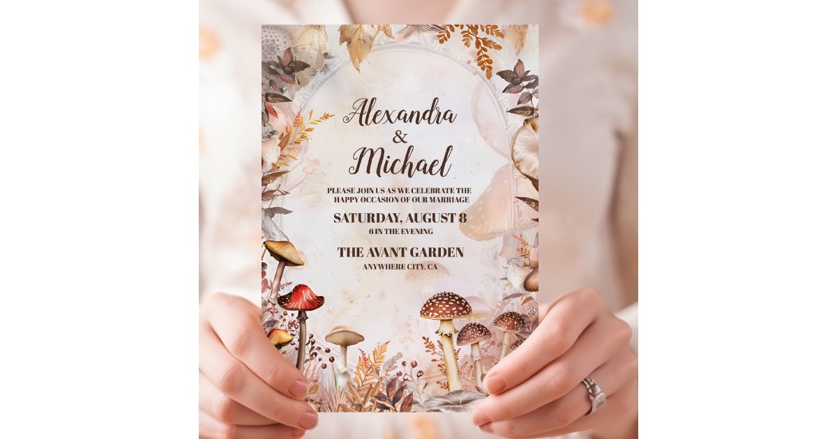 Mushroom Toadstool Enchanted Forest Wedding Invitation | Zazzle