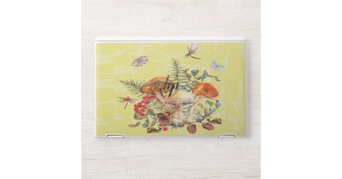Mushrooms, Dragonflies, Moths & Snails HP Laptop Skin | Zazzle
