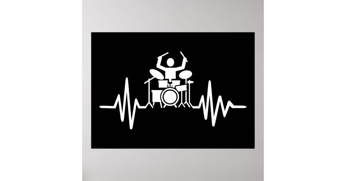 Music Art Drummer Heartbeat Poster | Zazzle