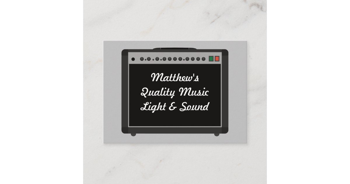 Music Audio Sound Technician Amplifier Custom Business Card | Zazzle