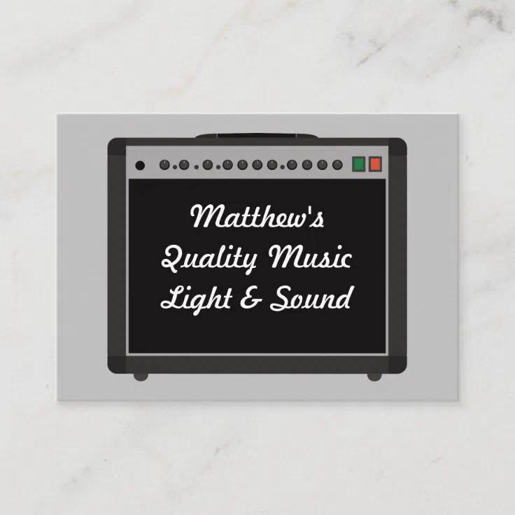 Music Audio Sound Technician Amplifier Custom Business Card | Zazzle