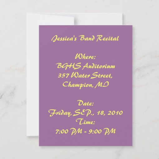 Music Band Instruments Recital Or Party INVITATION | Zazzle