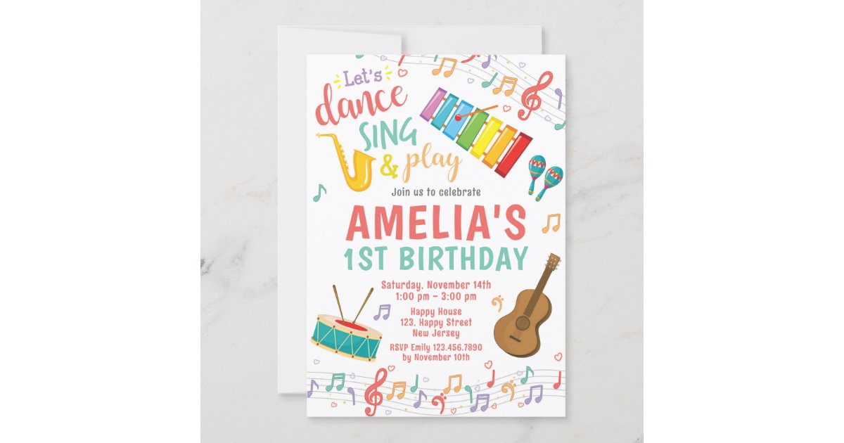 Music Birthday Invitation. Girl Birthday Invitation | Zazzle