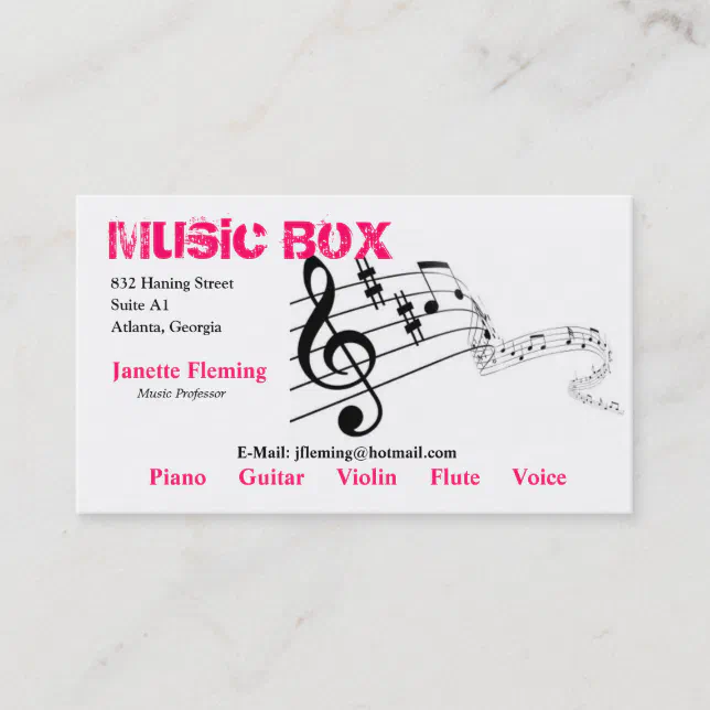 Music Business Card | Zazzle