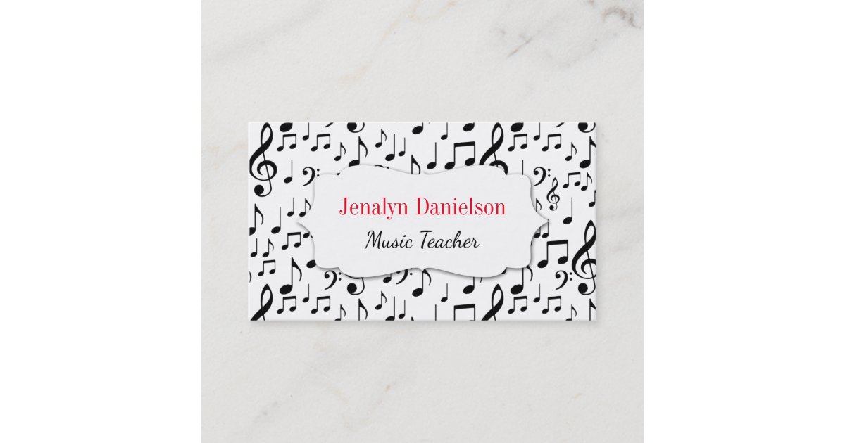 Music Business Cards Music Teacher Instructor | Zazzle