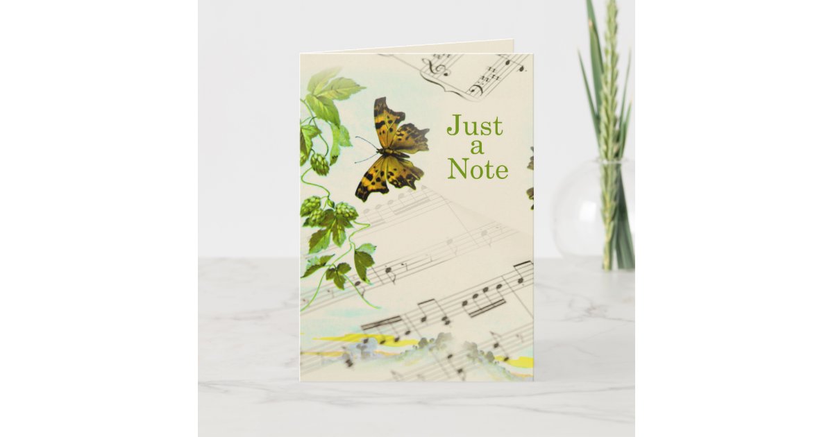 Music Butterfly Hello Card | Zazzle