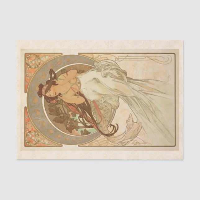 Music by Alphonse Mucha, Decoupage Tissue Paper | Zazzle