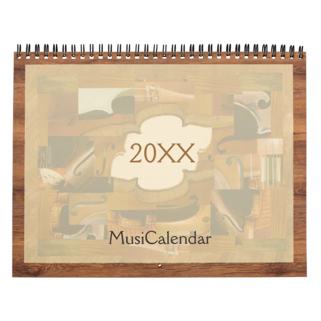 Music Calendar, Musical Instruments Illustrations Calendar | Zazzle
