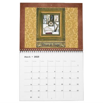 Music Calendar, Musical Instruments Illustrations Calendar | Zazzle