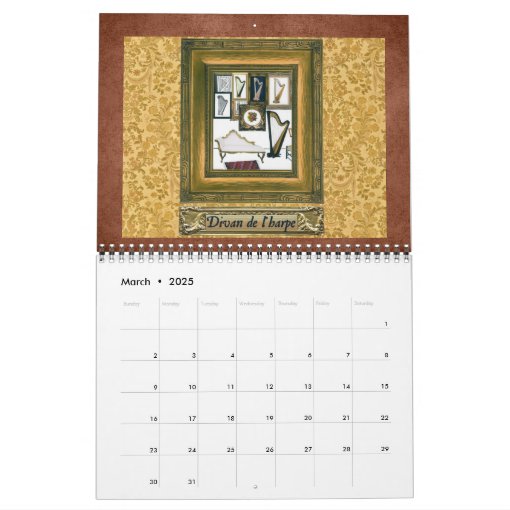 Music Calendar, Musical Instruments Illustrations Calendar | Zazzle
