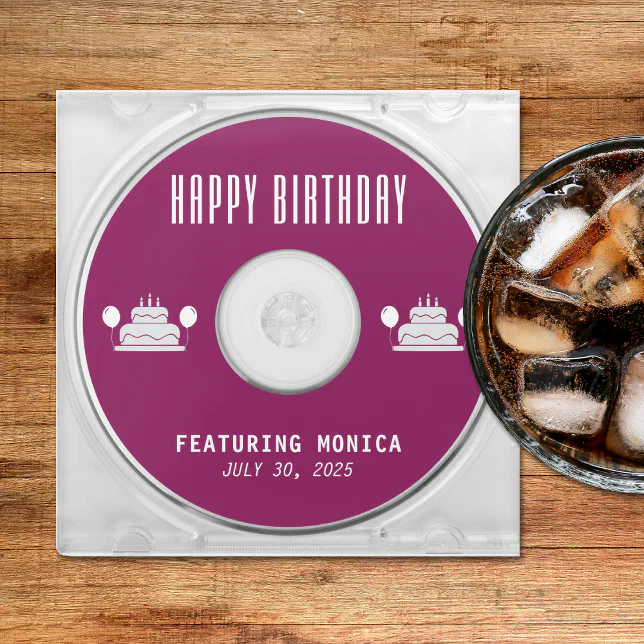 Music CD Case Album Cover Birthday Party Glass Coaster | Zazzle